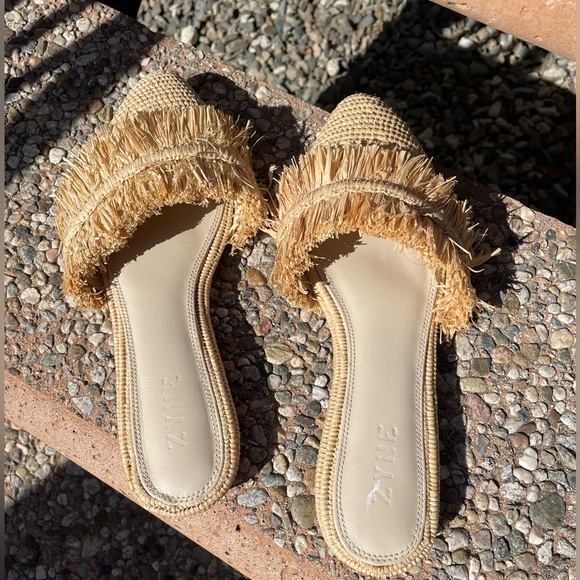 Zyne | Shoes | Zyne Raffia Flat Mules Nwot Sz 4 | Poshmark